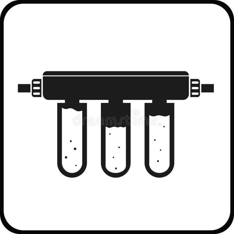 The Icon of the Running Water Filter. Stock Vector - Illustration of ...