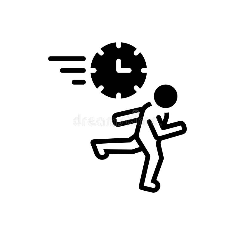 Black Solid Icon for Rush, Haste and Stampede Stock Vector ...