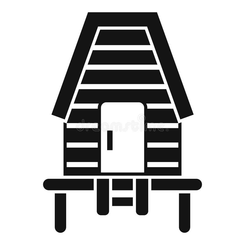 Icon of a Rustic Cabin with Porch Stock Vector - Illustration of design ...