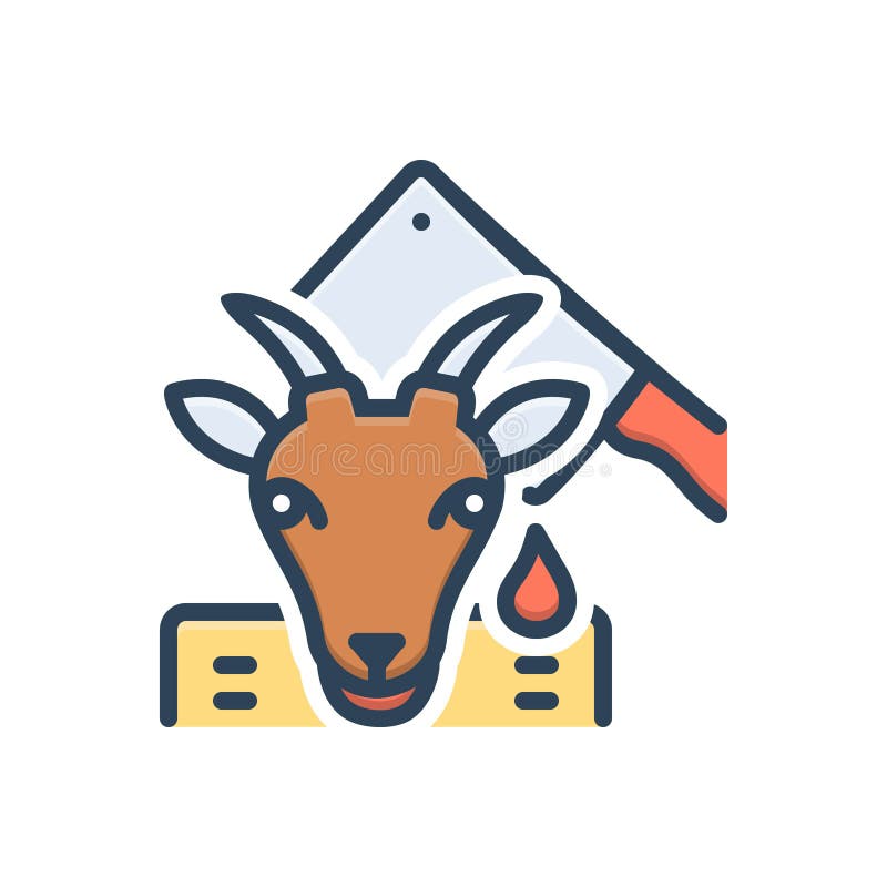 Color Illustration Icon for Sacrifice, Butcher and Slaughterman Stock ...