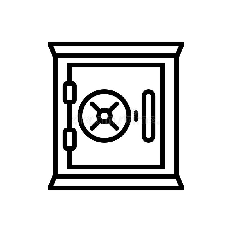 Black Line Icon for Safe Box, Safe and Vault Stock Vector ...