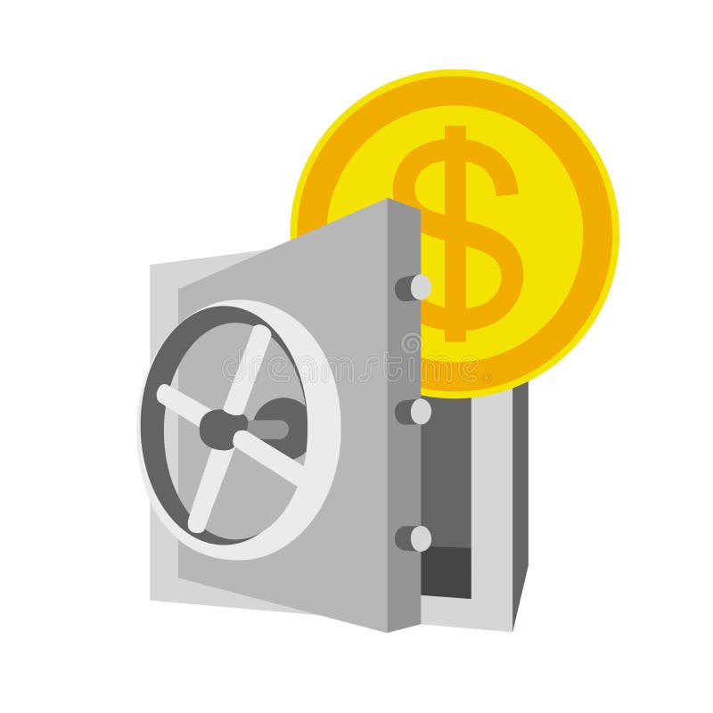 Icon with Safe and Money, Save Money Stock Vector - Illustration of ...