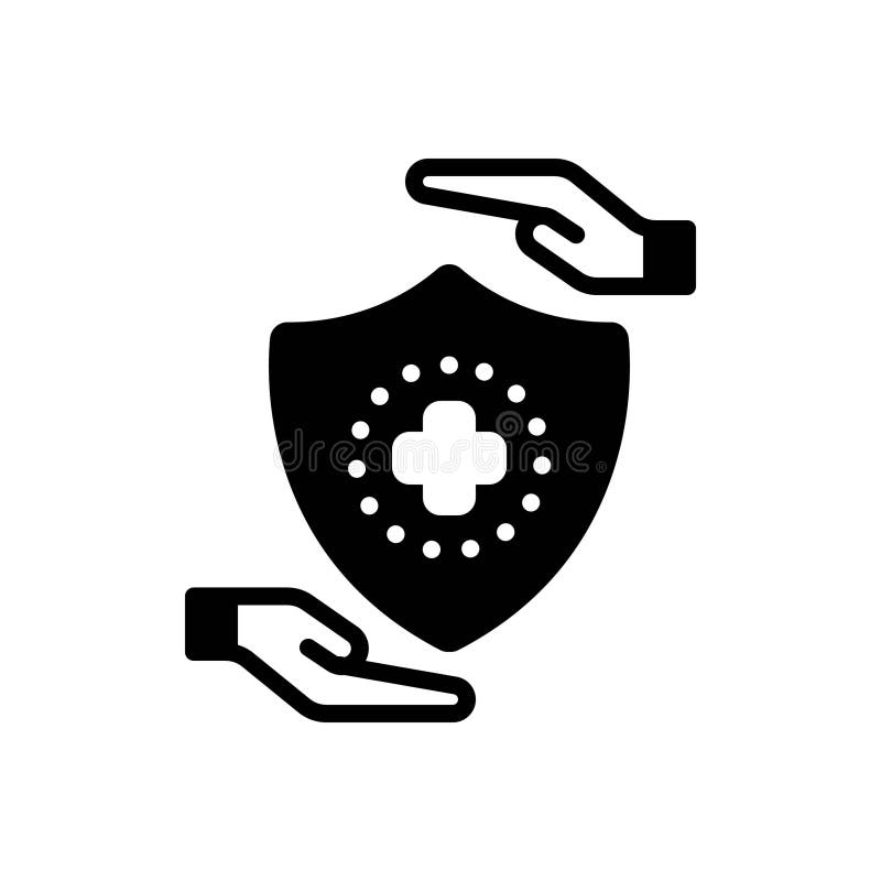 Black Solid Icon for Safety, Protect and Health Stock Illustration ...