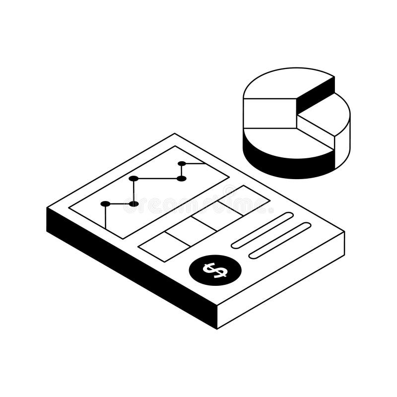An Icon of Sales Report Designed in Isometric Style Stock Illustration ...