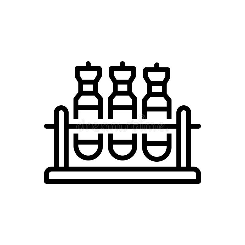 Black Line Icon for Sampling, Sample and Test Stock Vector ...