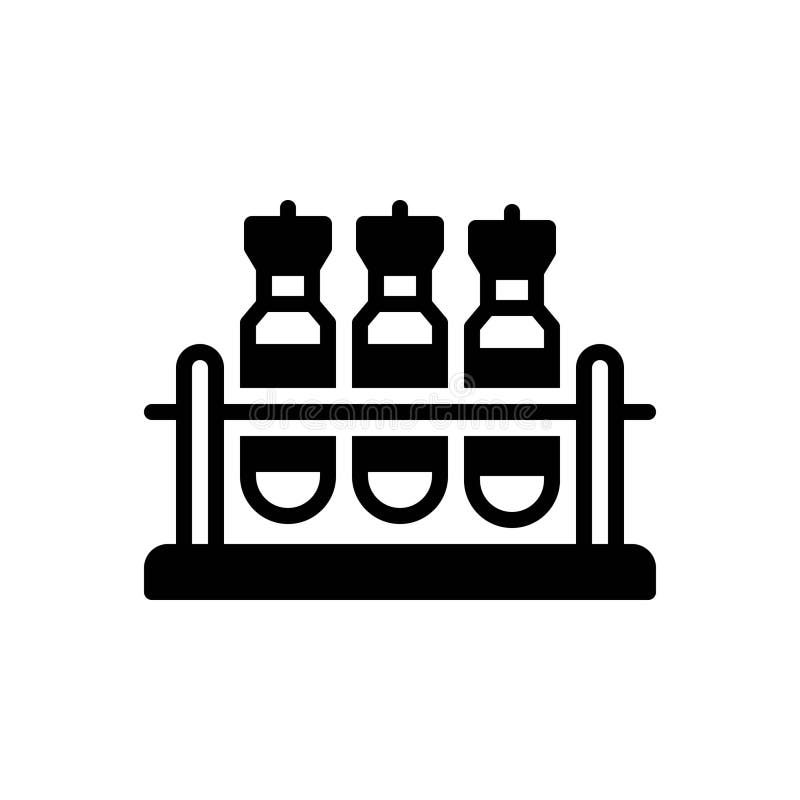 Black Solid Icon for Sampling, Sample and Tube Stock Illustration ...