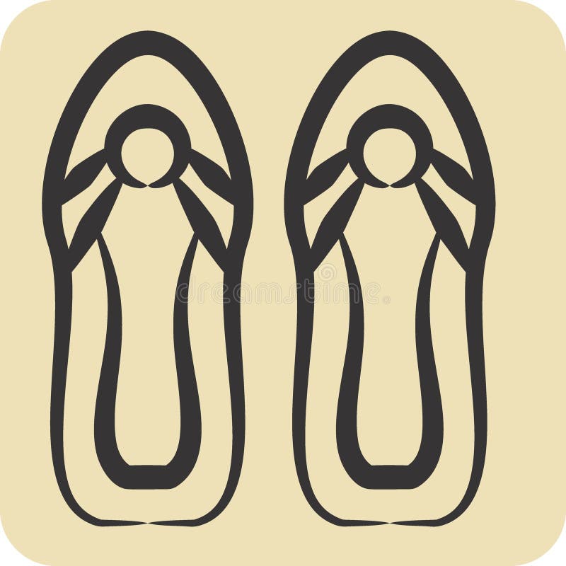 Icon Sandals. Related To Hawaii Symbol. Hand Drawn Style. Simple Design ...