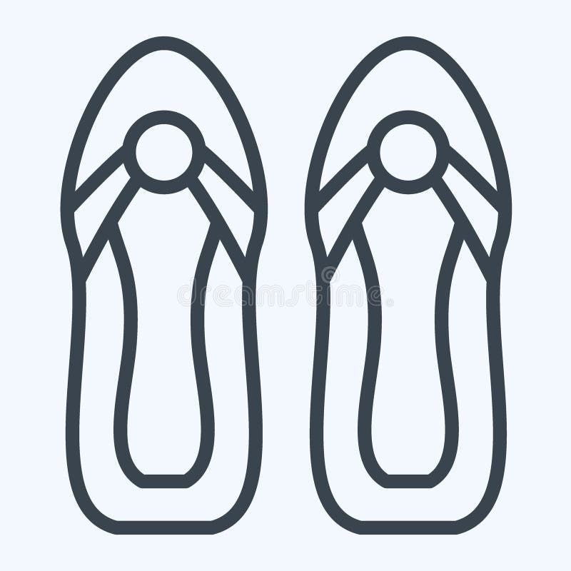 Icon Sandals. Related To Hawaii Symbol. Line Style. Simple Design ...
