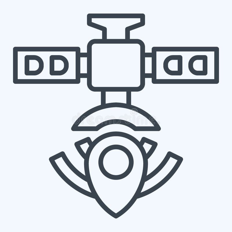 Icon Satellite Navigation. Related To Satellite Symbol. Line Style ...