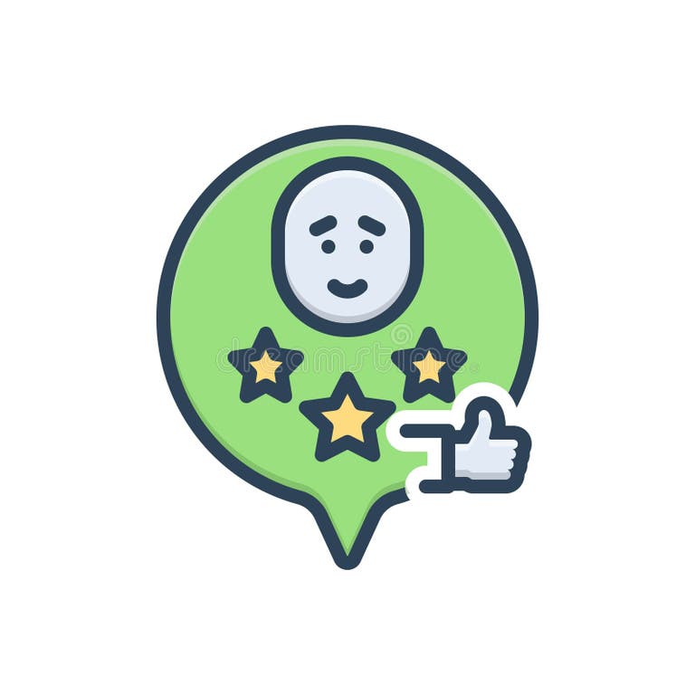 Color Illustration Icon for Satisfactory, Satisfying and Customer Stock ...