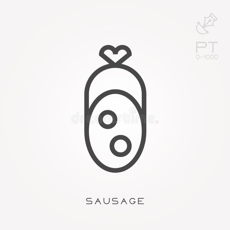 Icon Sausage. with the Ability To Change the Line Thickness Stock ...