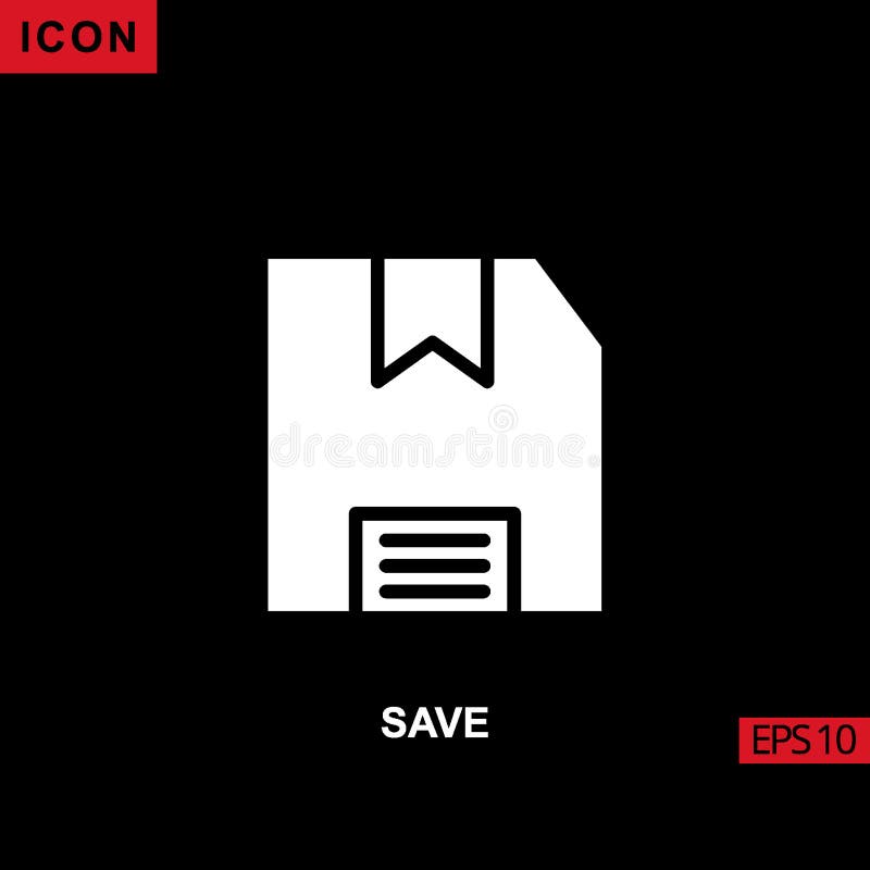 Icon Save. Flat, Glyph or Filled Vector Icon Symbol Sign Collection ...