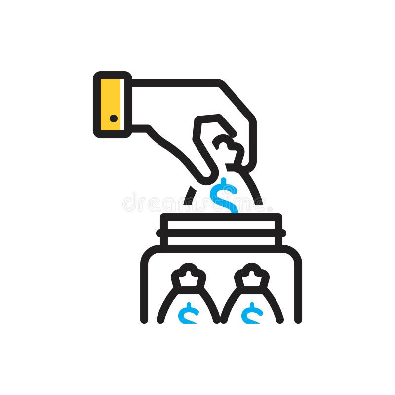 Multi Color Icon for Save, Money and Deposit Stock Illustration ...