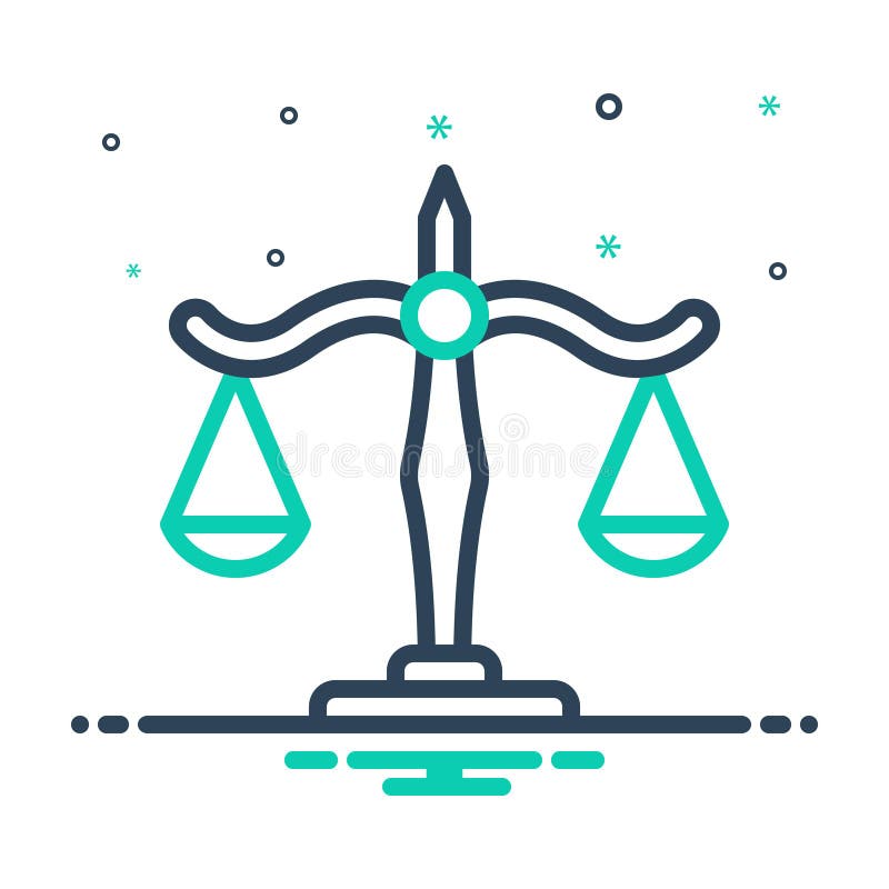 Mix Icon for Scale, Balance and Justice Stock Vector - Illustration of ...