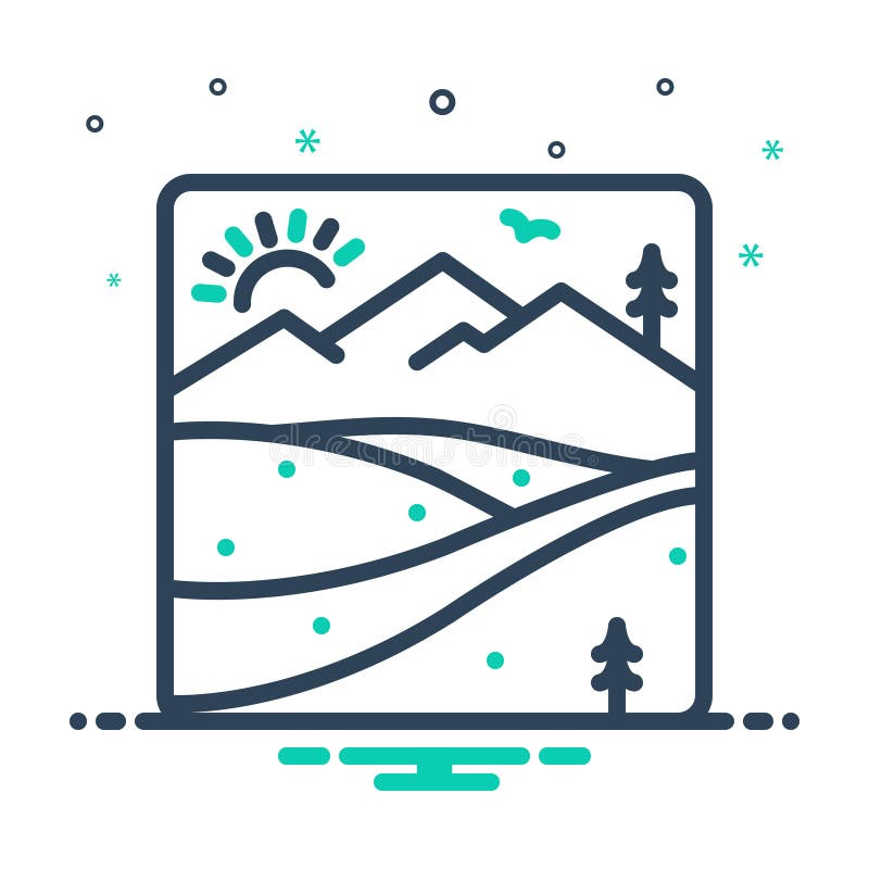 Mix Icon for Scenic, Beautiful and Pretty Stock Vector - Illustration ...