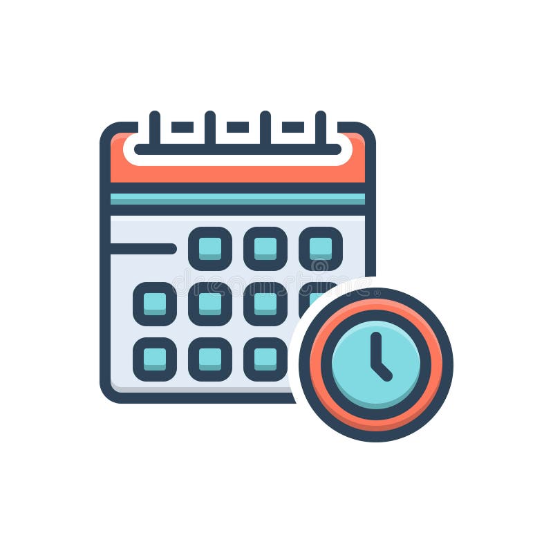 Color Illustration Icon for Schedule, Calendar and Table Stock ...