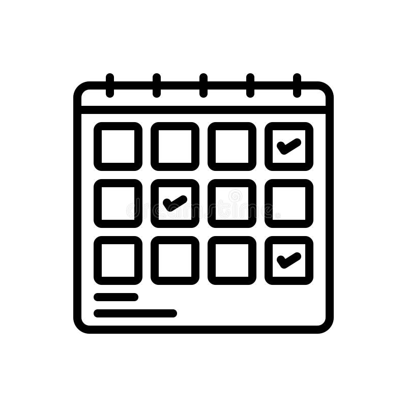 Black Line Icon for Schedule Planning, Planification and Project Stock ...