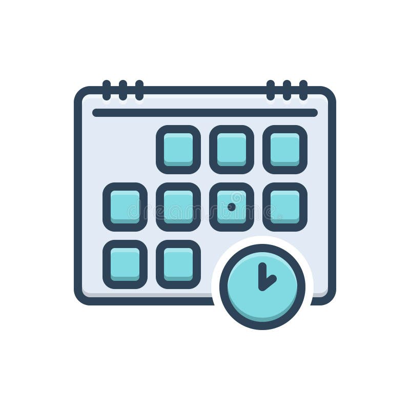 Color Illustration Icon for Schedule, Program and Time Plan Stock ...