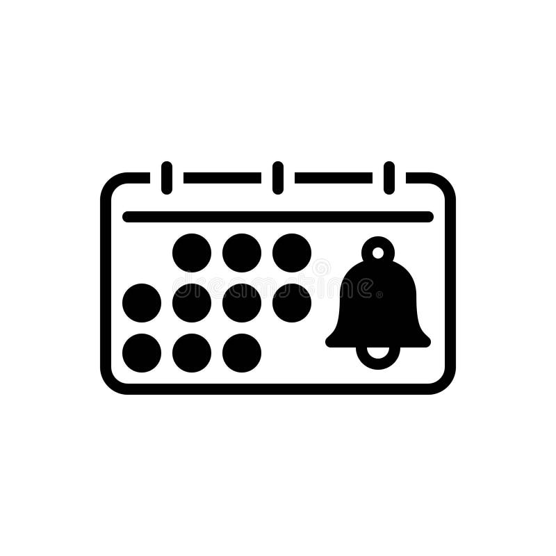 Black Solid Icon for Schedule, Timetable and Event Stock Illustration ...