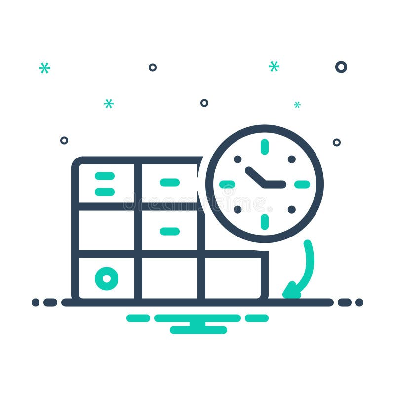 Mix Icon For Scheduling Timetable And Scheme Stock Vector Illustration Of Shape Silhouette