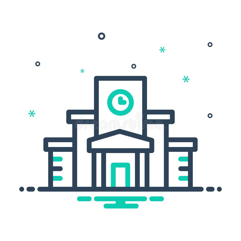 Mix Icon for School, Educational Institution and College Stock ...