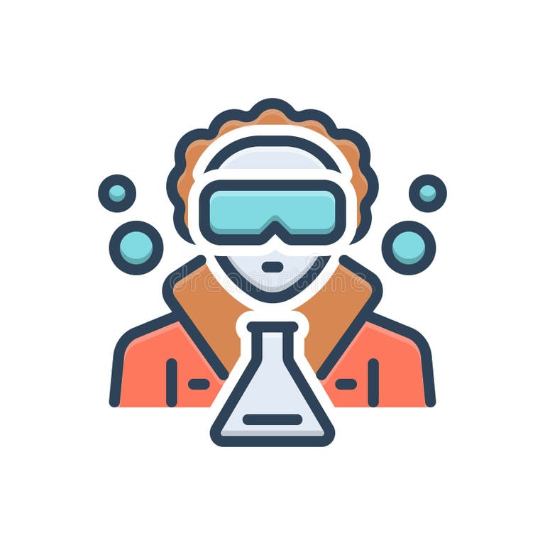 Color Illustration Icon for Scientist, Erudite and Chemist Stock Vector ...
