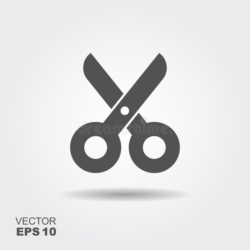 Simple flat icon scissors stock vector. Illustration of shear - 119240699