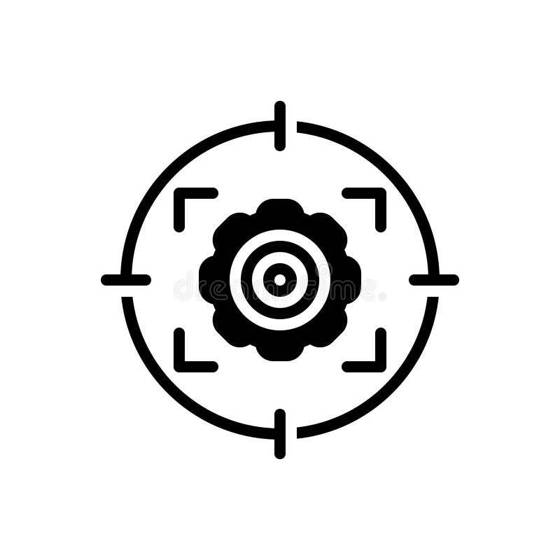 Black Solid Icon for Scope, Target and Crosshair Stock Vector ...
