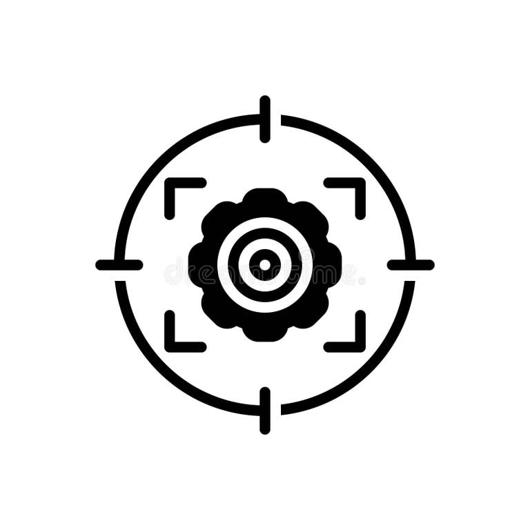 Black Solid Icon for Scope, Target and Crosshair Stock Vector ...