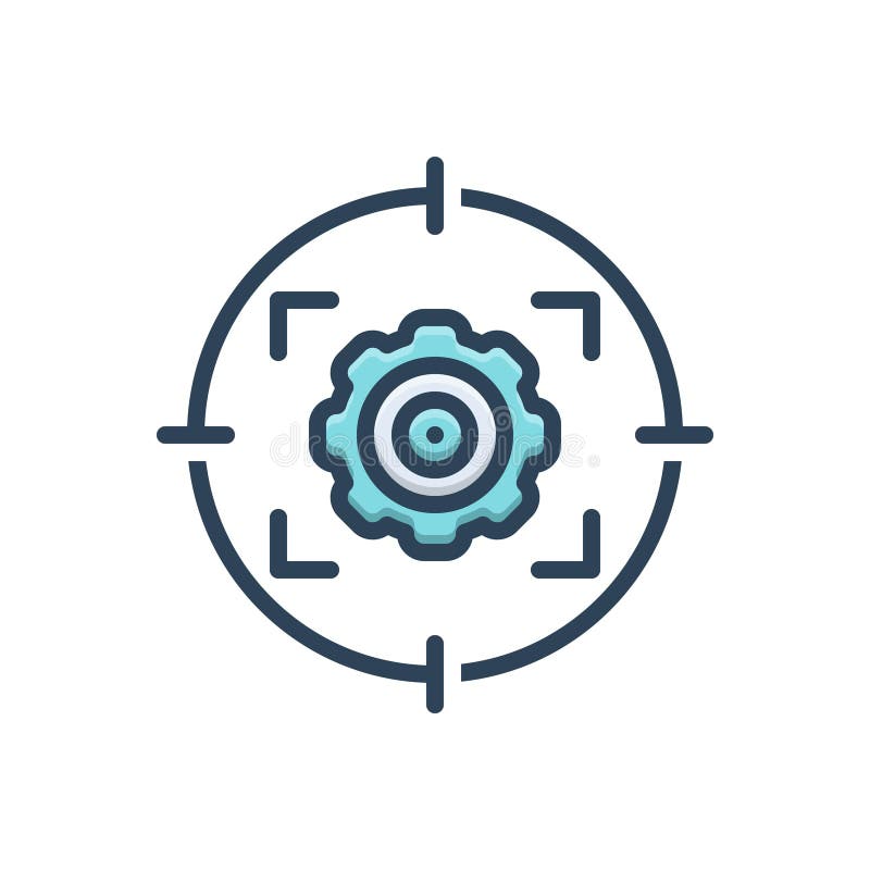Color Illustration Icon for Scope, Target and Aim Stock Illustration ...
