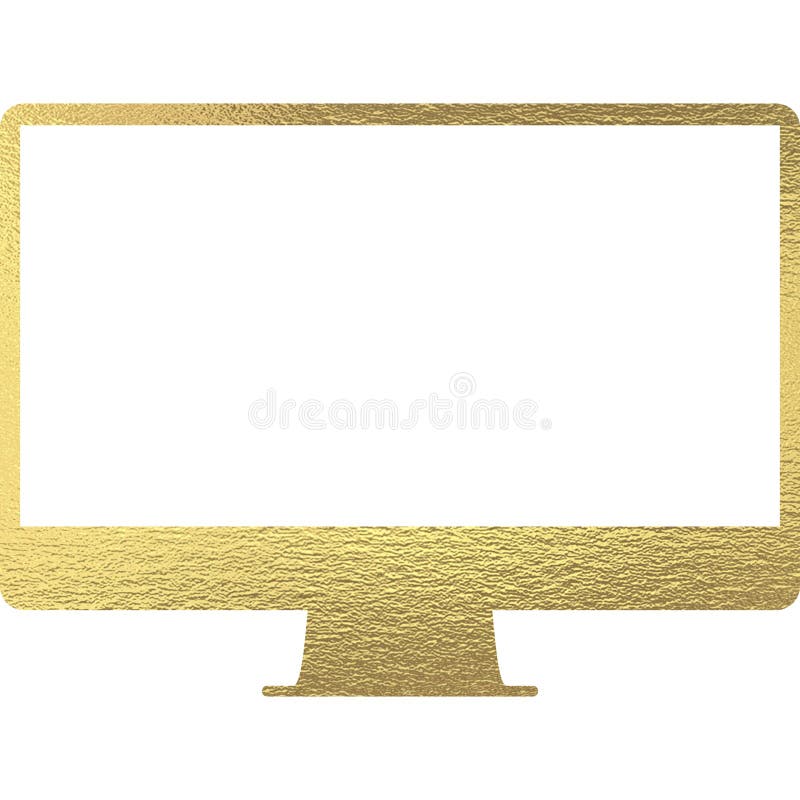 Gold screen, monitor icon stock illustration. Illustration of ...