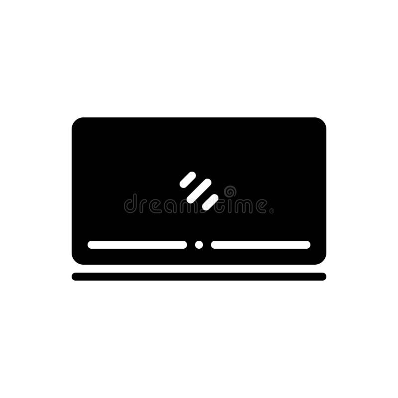 Black Solid Icon for Screen, Monitor and Digital Stock Vector ...