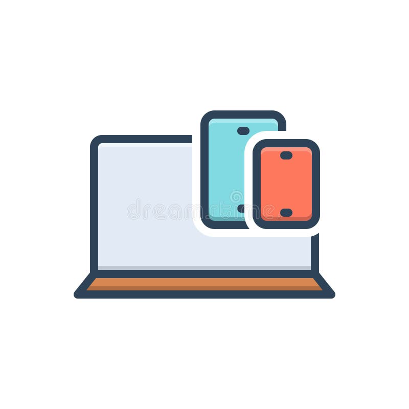Color Illustration Icon for Screening, Devices and Laptop Stock Vector ...