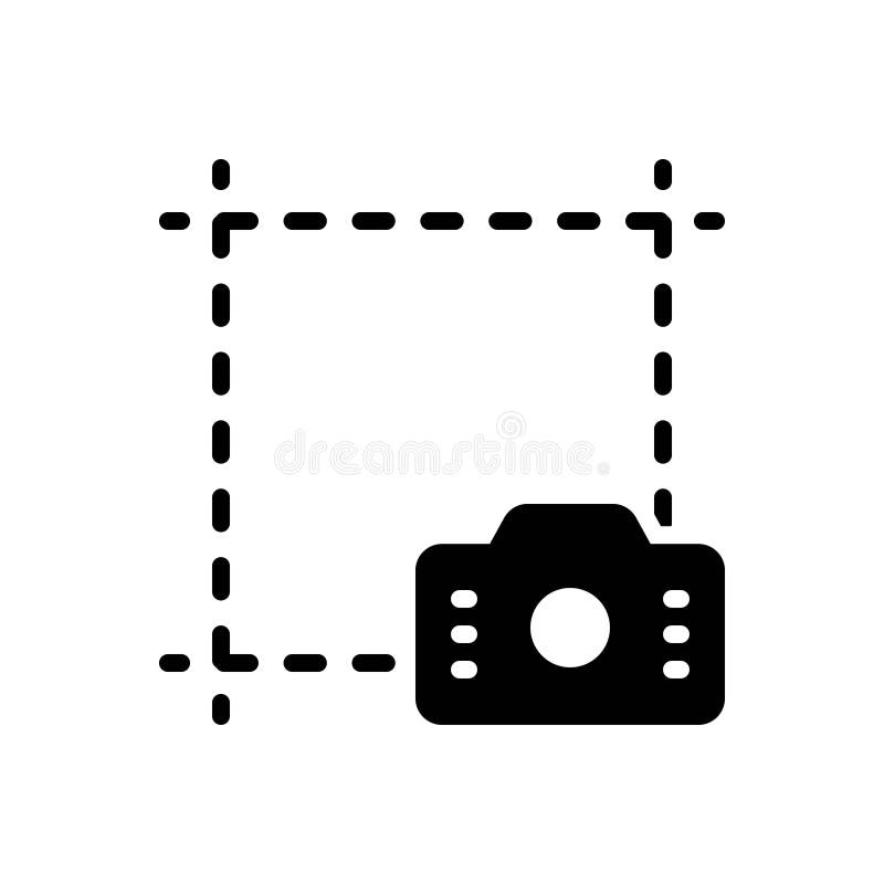 Black Solid Icon for Screenshot, Camera and Capture Stock Vector ...