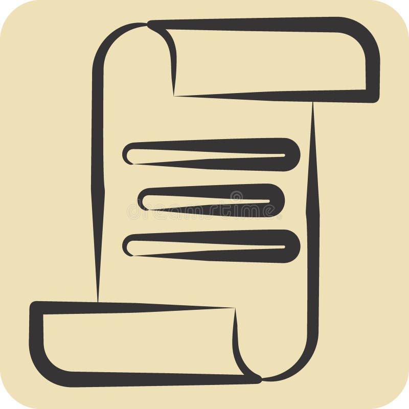 Icon Scroll. Related To Post Office Symbol. Hand Drawn Style. Simple ...