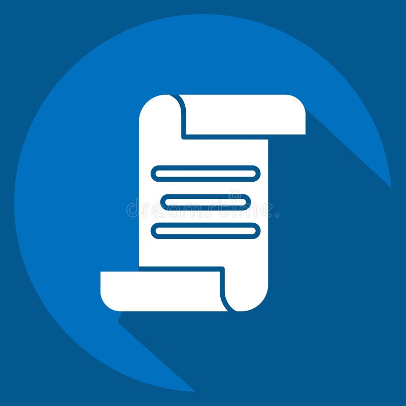 Icon Scroll. Related To Post Office Symbol. Long Shadow Style. Simple ...