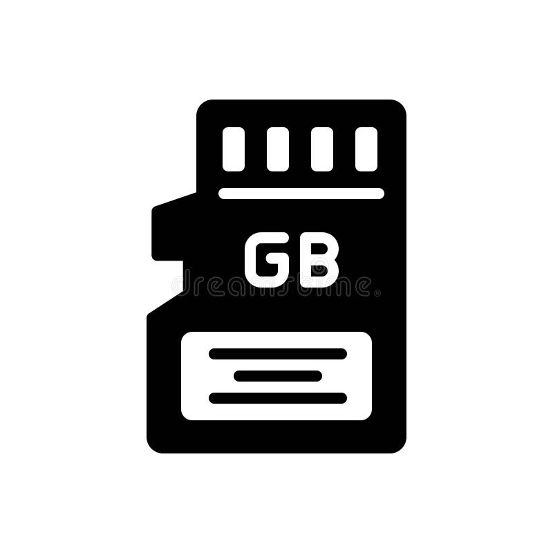 Black Solid Icon for Sd, Card and Micro Stock Vector - Illustration of ...