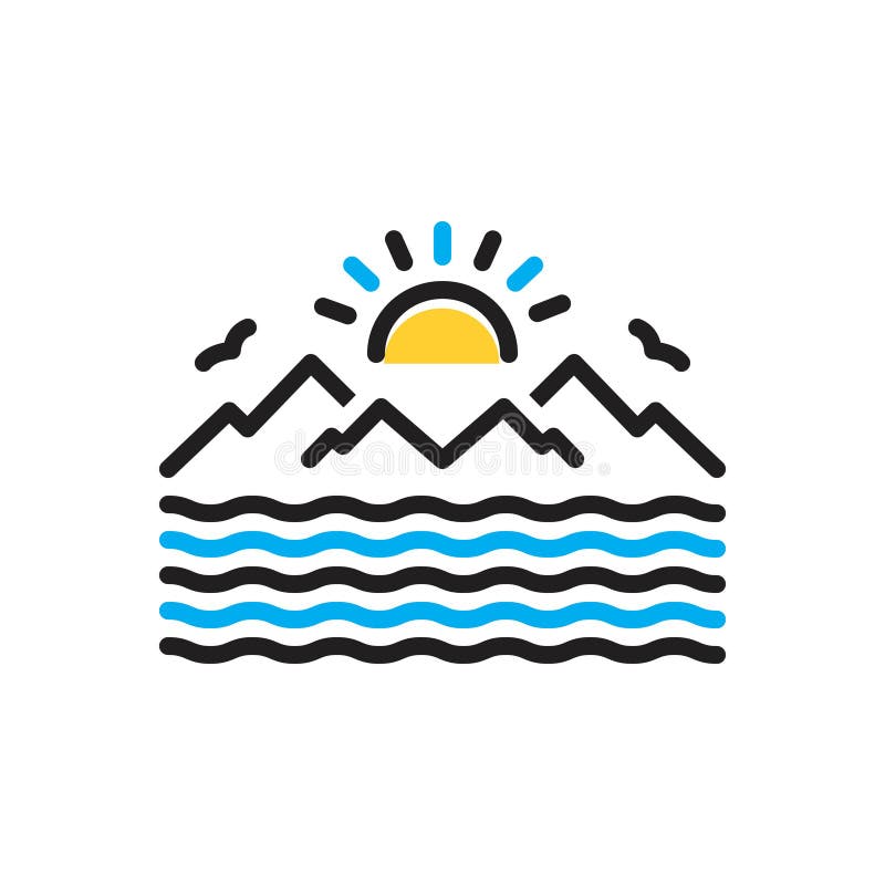 Multi Color Icon for Sea, Marine and Ocean Stock Illustration ...