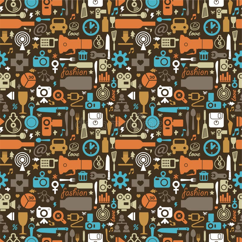 Seamless web icon pattern stock vector. Illustration of accessories ...