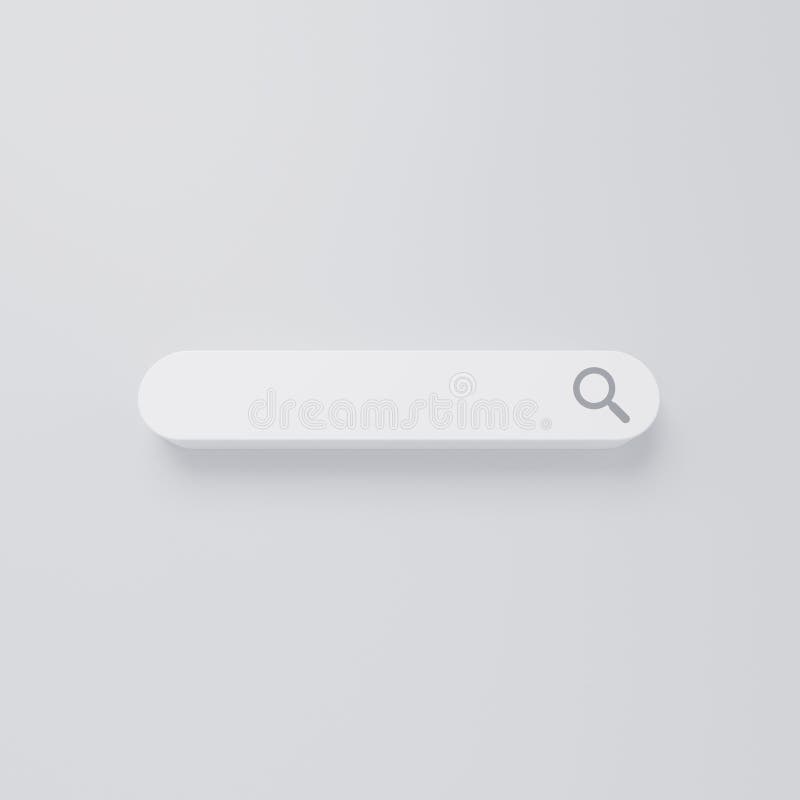 Icon Search Bar in White on White Isometric Background. Web Search ...