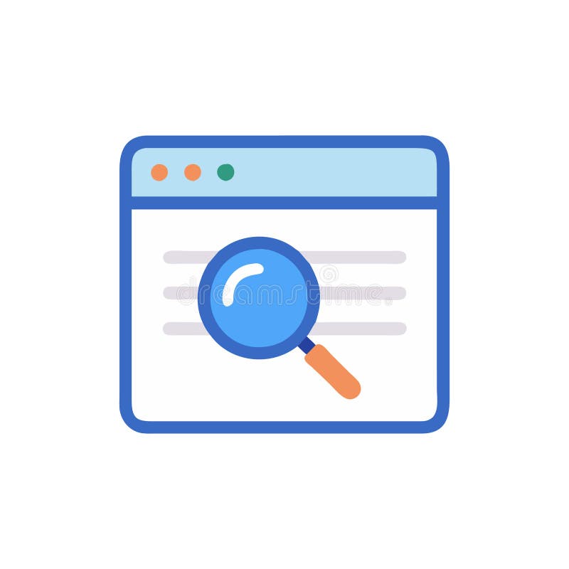 Icon of Search Engine for Online Discovery Stock Illustration ...