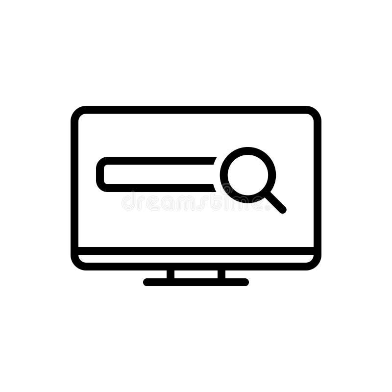 Black Line Icon for Search Engine, Search and Browser Stock Vector ...
