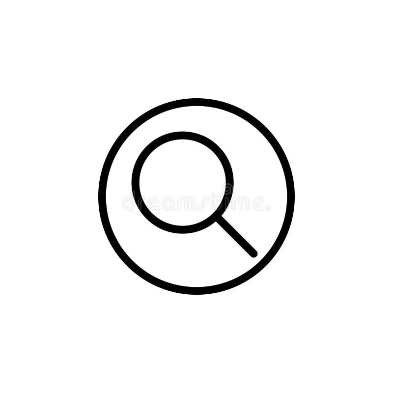 Black Line Icon for Search, Information and Glass Stock Vector ...