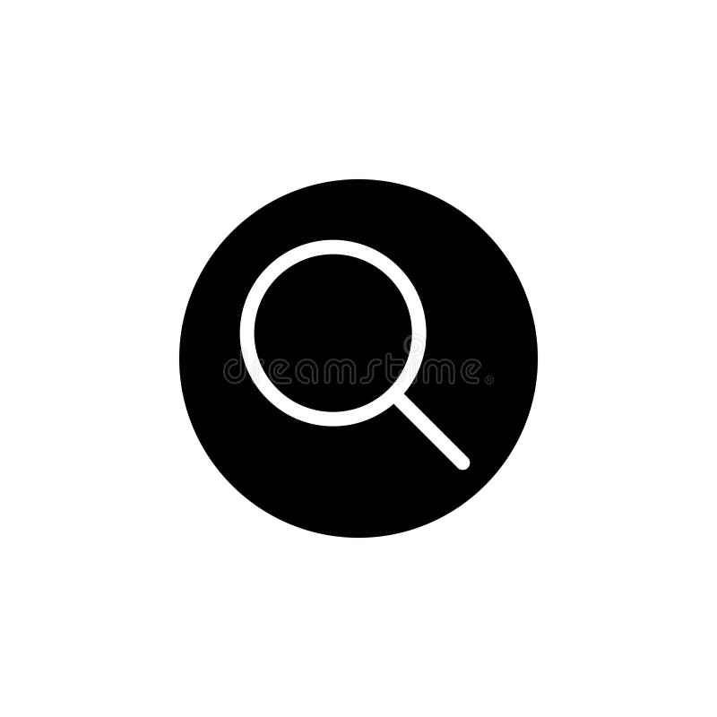 Black Solid Icon for Search, Information and Glass Stock Vector ...