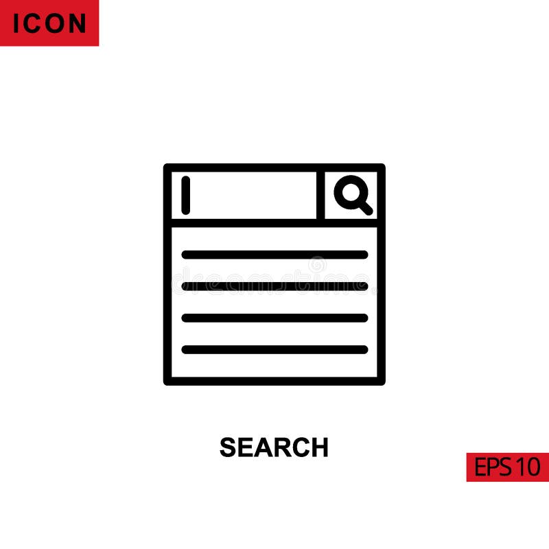 Icon Search Template. Outline, Line or Linear Vector Icon Symbol Sign ...