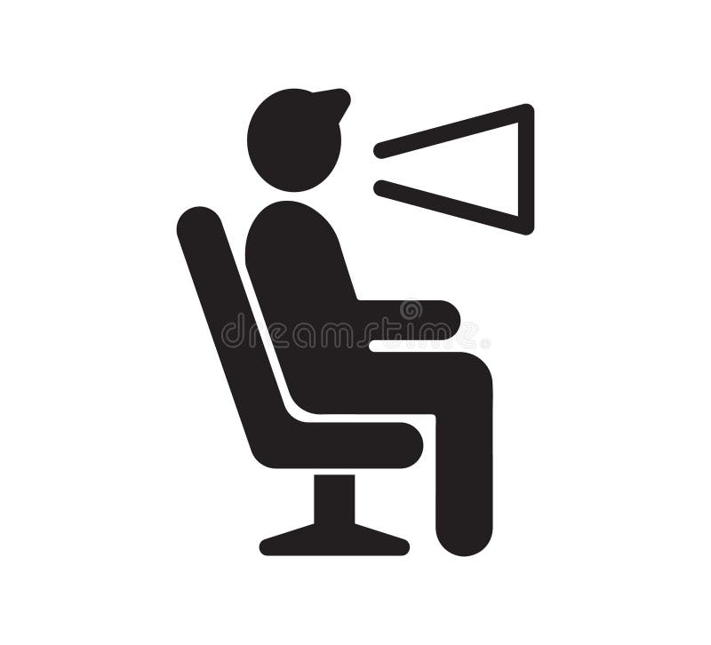 Icon of a Seated Viewer Facing a Projection Source Stock Vector ...