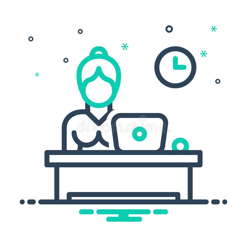 Mix Icon for Secretary, Assistant and Clerk Stock Vector - Illustration ...