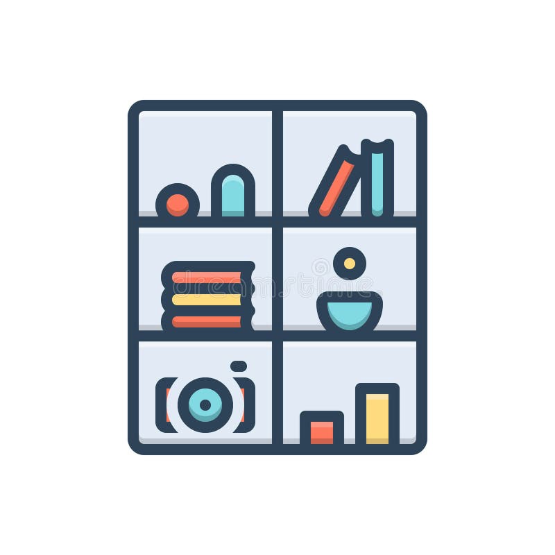 Color Illustration Icon for Sections, Rack and Decor Stock Illustration ...
