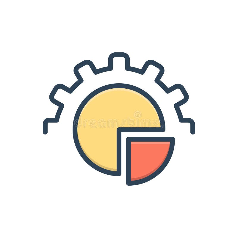 Color Illustration Icon for Sector, Cogwheel and Circle Chart Stock ...