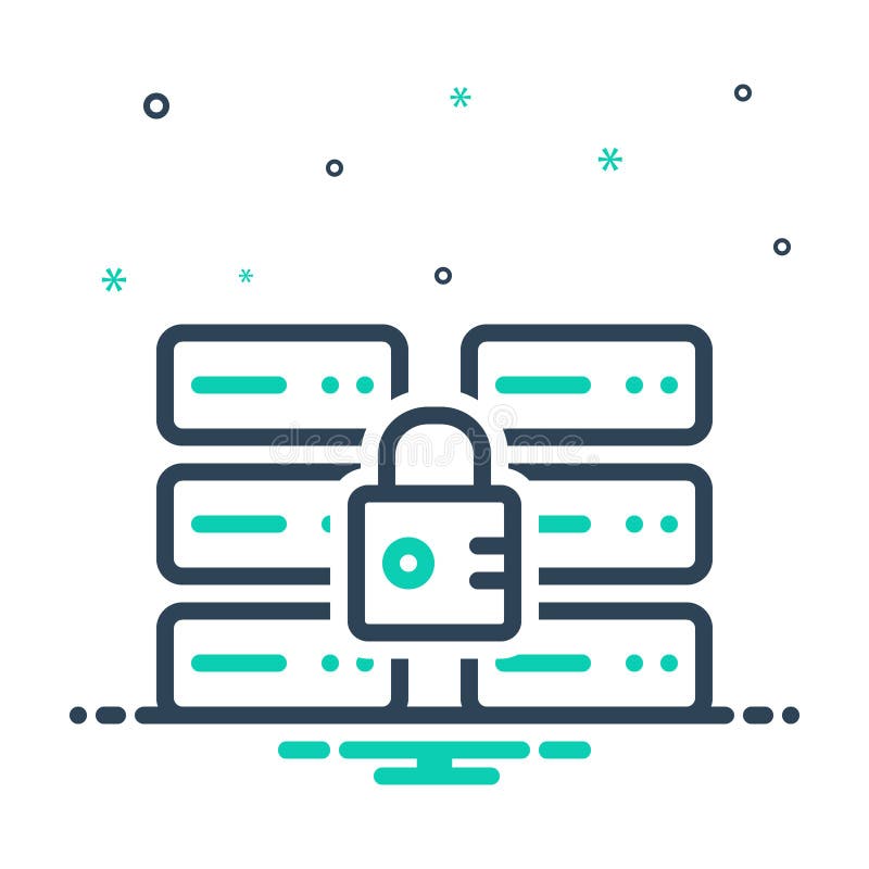 Mix Icon for Secure Database, Password and Security Stock Vector ...